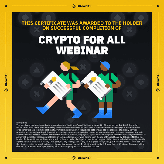 Crypto For All Certificate | Binance NFT